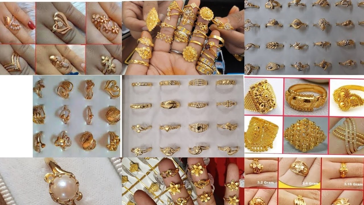৩০০+ নতুন ২০২৪ সোনার হাতের আংটির কালেকশন/new light weight gold hand ...