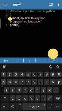 Boolean data type input in python (Boolean input) - YouTube