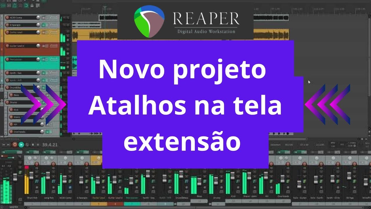 Como criar um NOVO PROJETO, colocar ATALHOS e EXTENSÃO no REAPER - YouTube