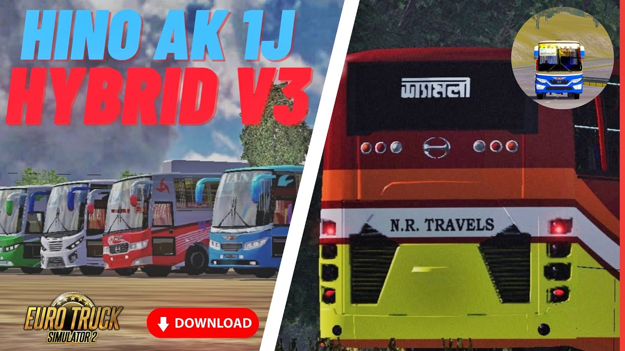 Euro Truck Simulator 2 New Hino ak 1j Hybrid v3 Bus Mod |Review + Link ...