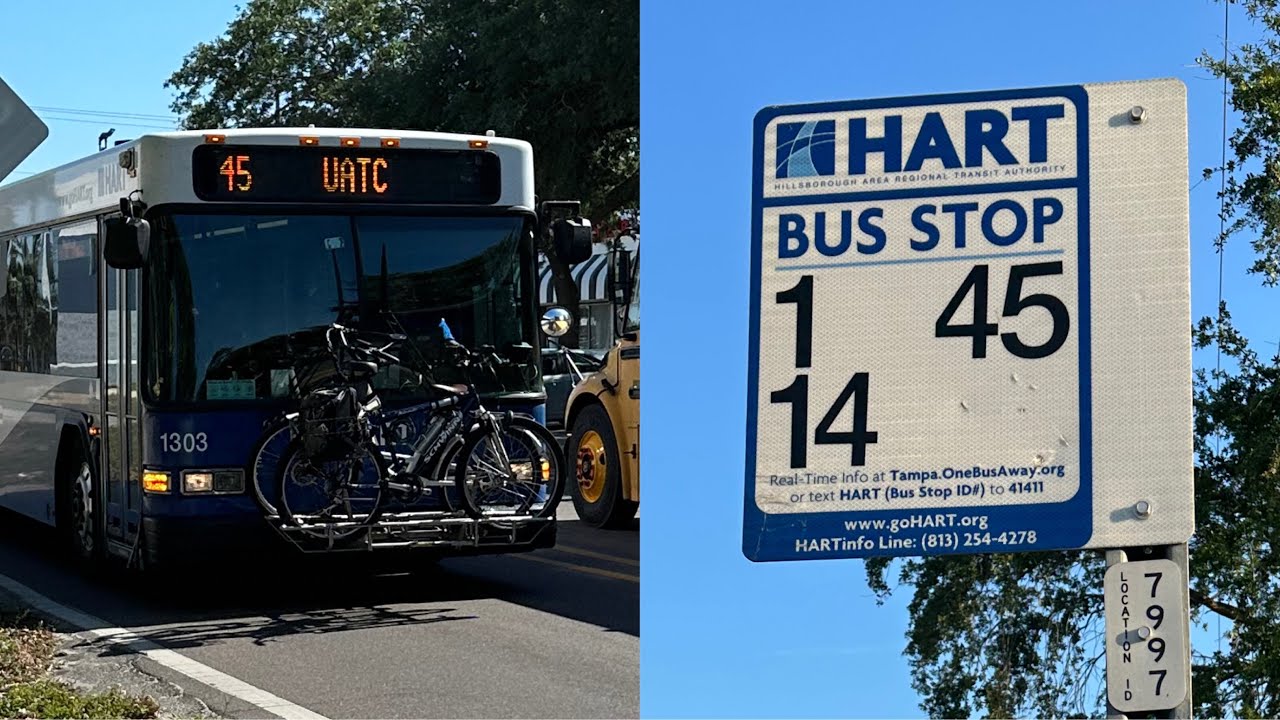 Hart bus #1303 on Route 45 arriving at University Area Transit Center ...