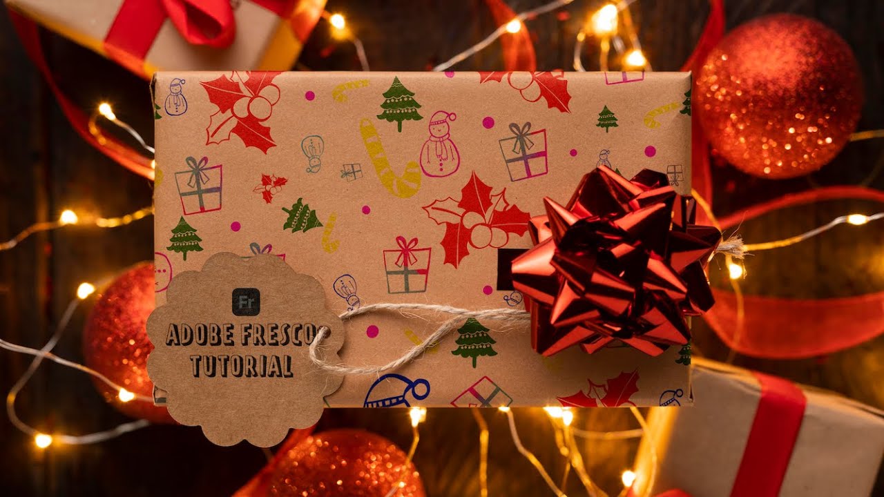 Wrapping Paper with 19 FREE Stamp Brushes - ADOBE FRESCO - YouTube