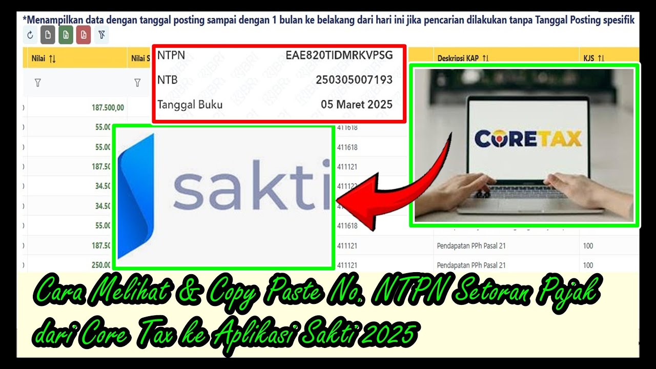 Cara Otomatis Melihat & Copy Paste No. NTPN Setoran Pajak dari Core Tax ...