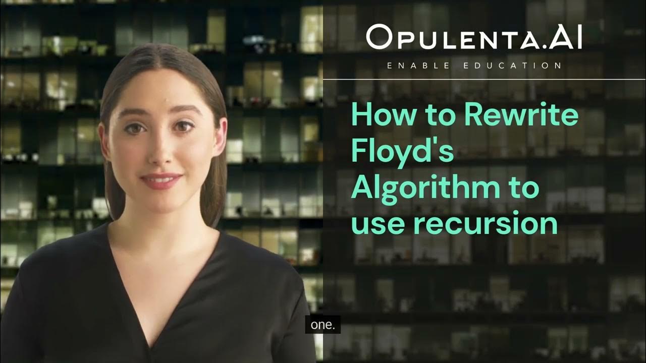 How to Rewrite Floyd's Algorithm to use recursion - YouTube