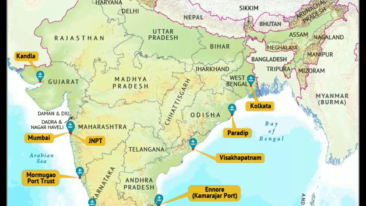 Major Ports in India (இந்தியாவின் பெரிய துறைமுகங்கள்) - YouTube