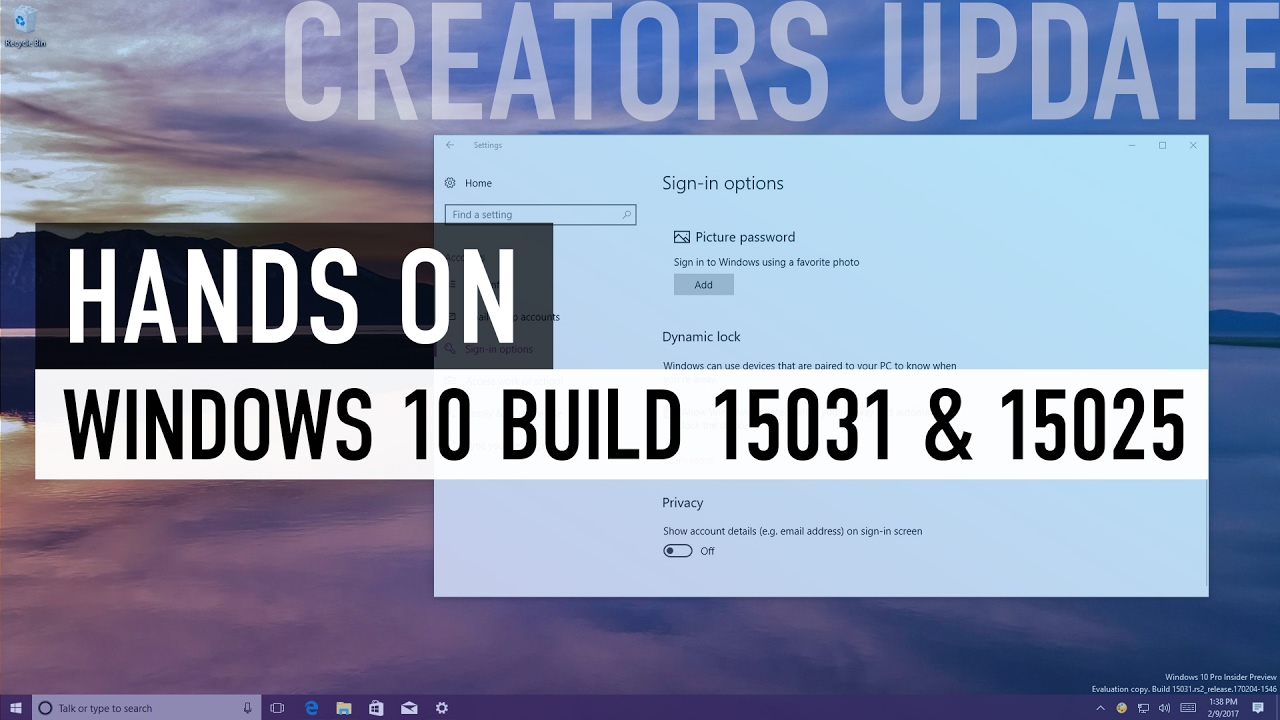 Windows 10 Creators Update (build 15031 & 15025): Dynamic Lock, Compact ...