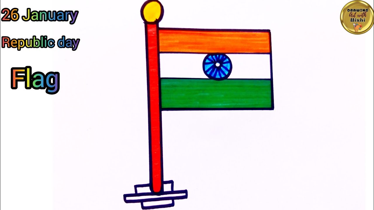 how to draw Indian flag step by step ||happy republic day special ...