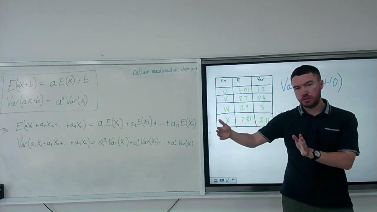 13.5 Linear Transformations and Linear Combinations of Random Variables examples (G11 & G12 ...