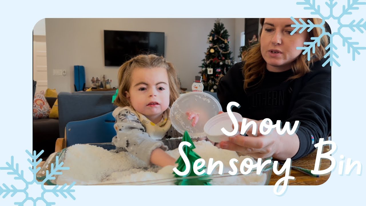 Taste safe snow sensory bin - YouTube