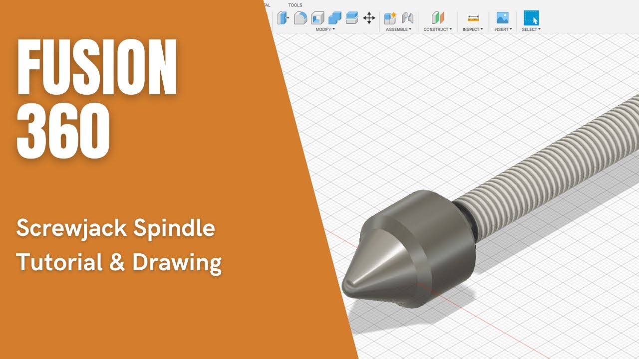 Fusion 360 - Screwjack Spindle - YouTube
