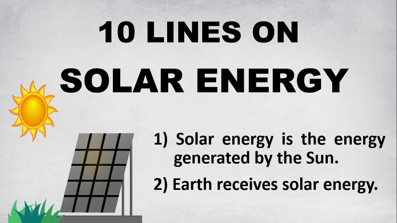 Few Lines on Solar Energy in English | Solar Panel | 10 Lines on Solar ...