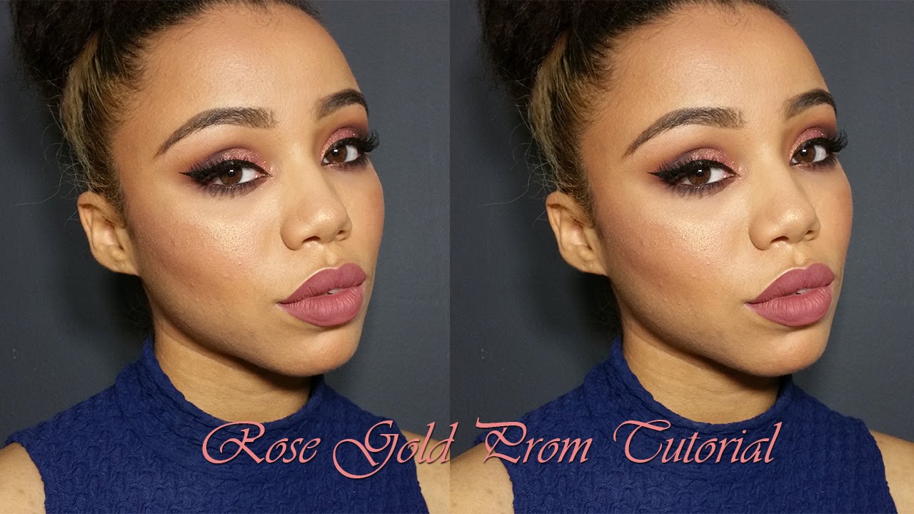 Rose Gold Prom Tutorial || QweensBeauty - YouTube