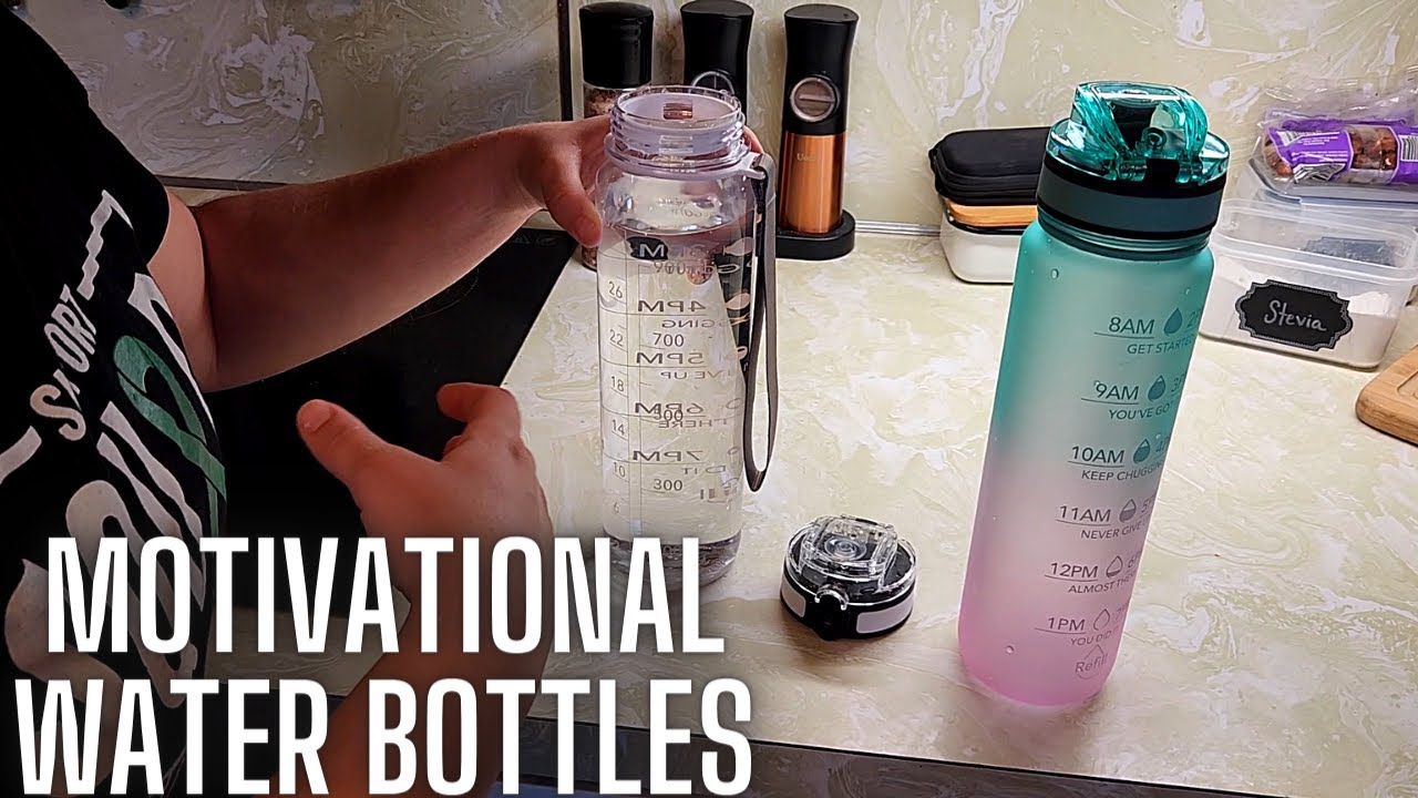 Motivational water bottles to reach your hydration goals - YouTube