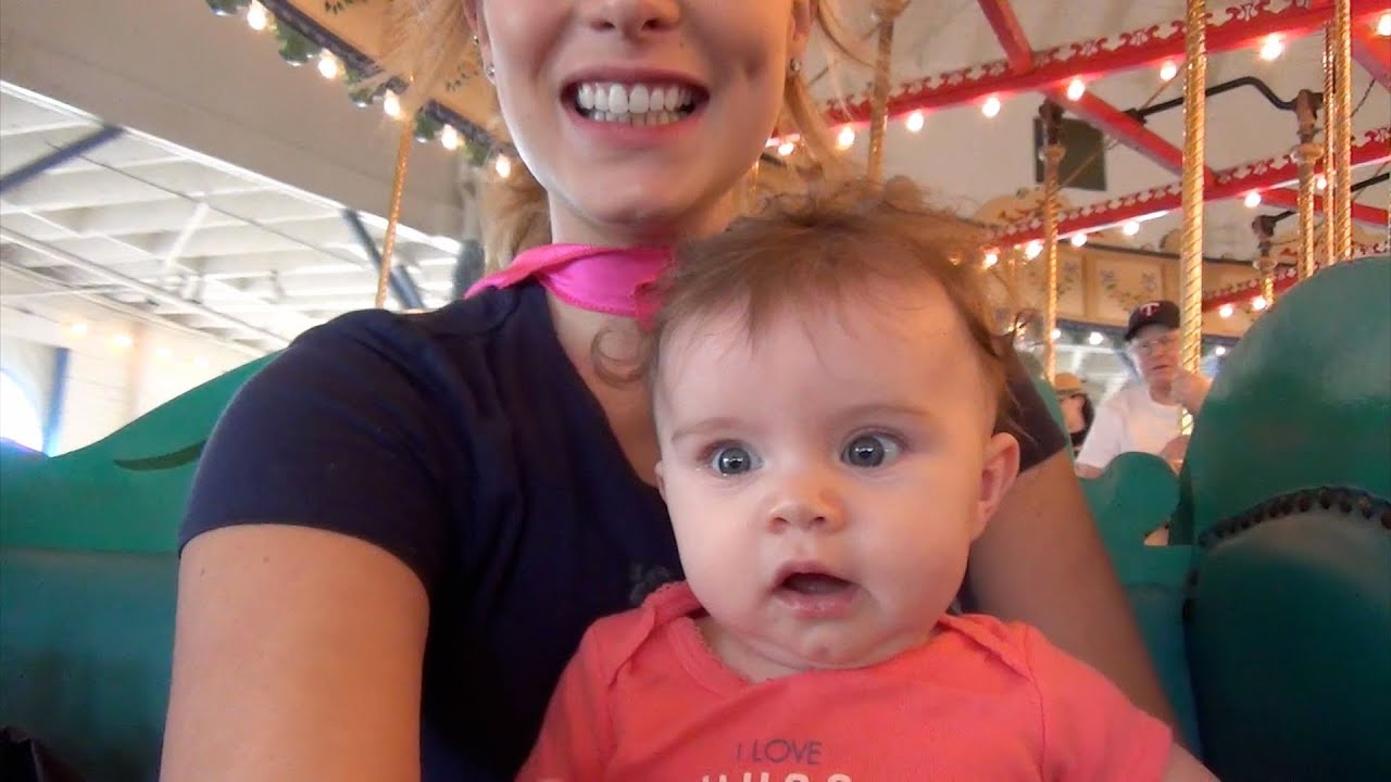BABY'S FIRST MERRY-GO-ROUND RIDE! - YouTube