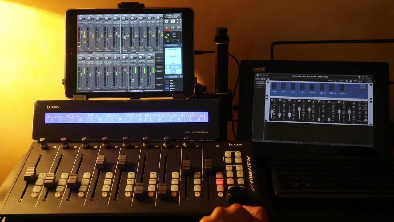 Gig Performer controls RME TotalMix FX from an Icon Platform M+ control ...