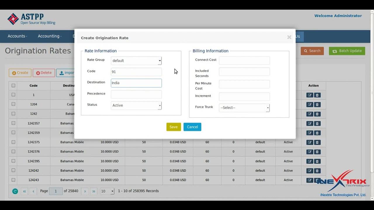 ASTPP 3 Tutorial how to create origination rate in ASTPP - YouTube