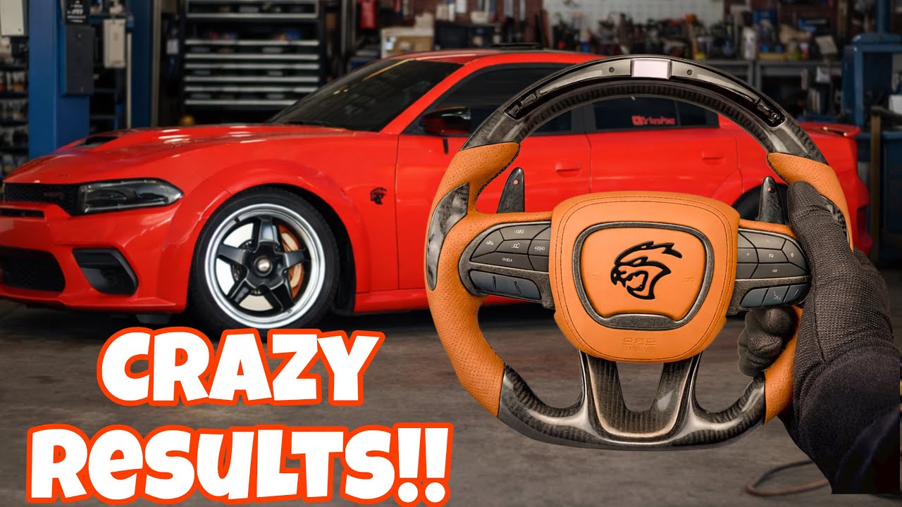 Installing custom LED Hellcat Steering wheel for charger & challenger‼️ ...