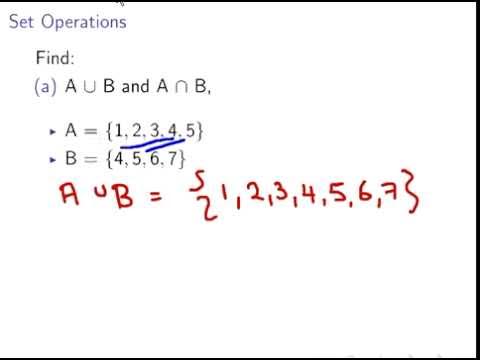 Set Operations Union and Intersection (Discrete Mathematics) - YouTube