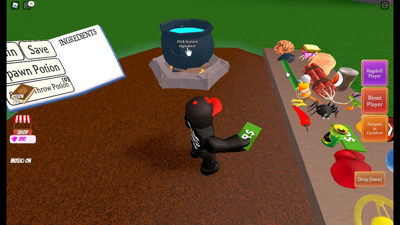 How to make a robux walking potion in wacky wizards Roblox - YouTube