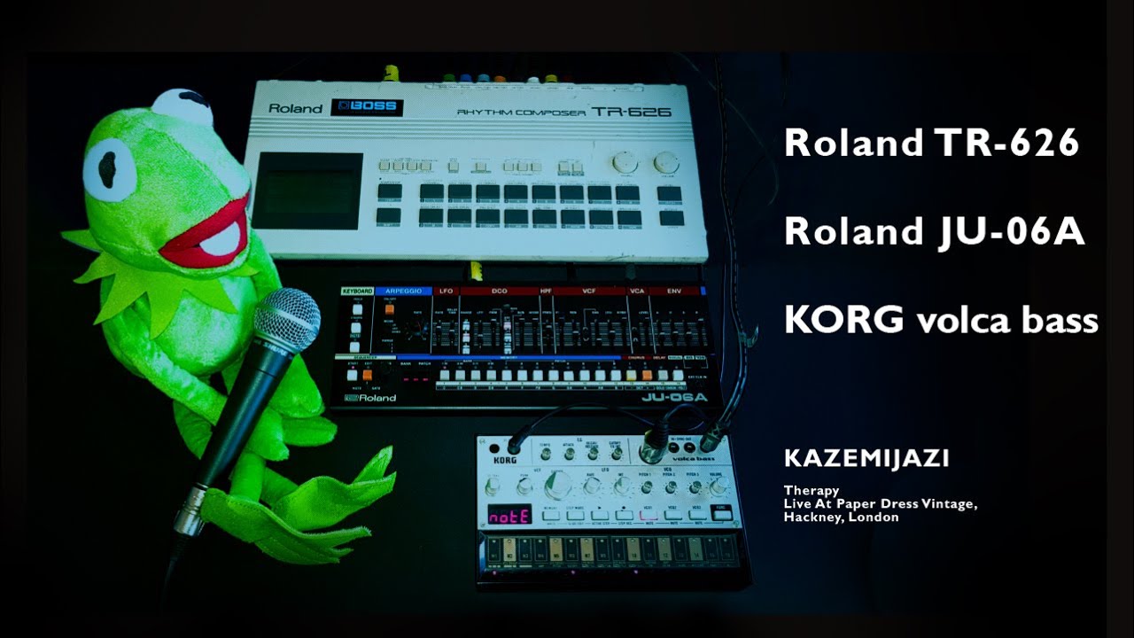 Roland TR-626, Roland JU-06A, KORG volca bass (Therapy - Live) - YouTube