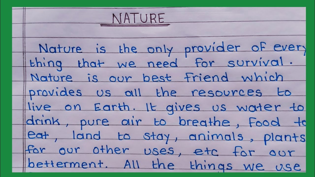 Essay on Nature|| Nature essay writing in english - YouTube