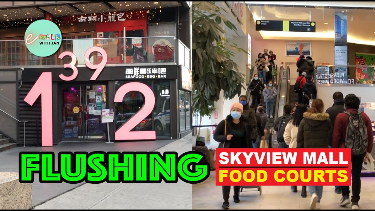 💖 NYC Walk [HD]: Exploring Flushing: Cute Food Court, SkyView, NY Food ...