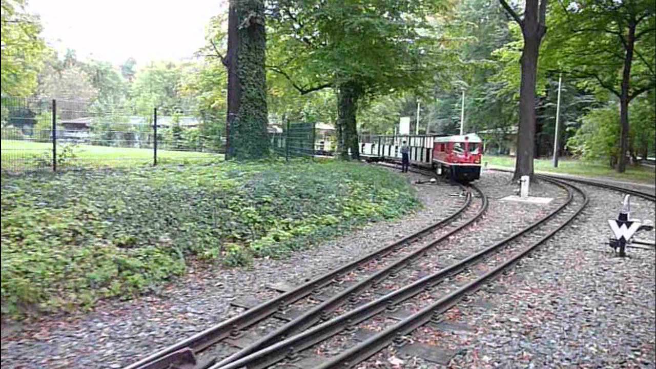 [HD] Miniature park railroad at Central Park of Dresden ...