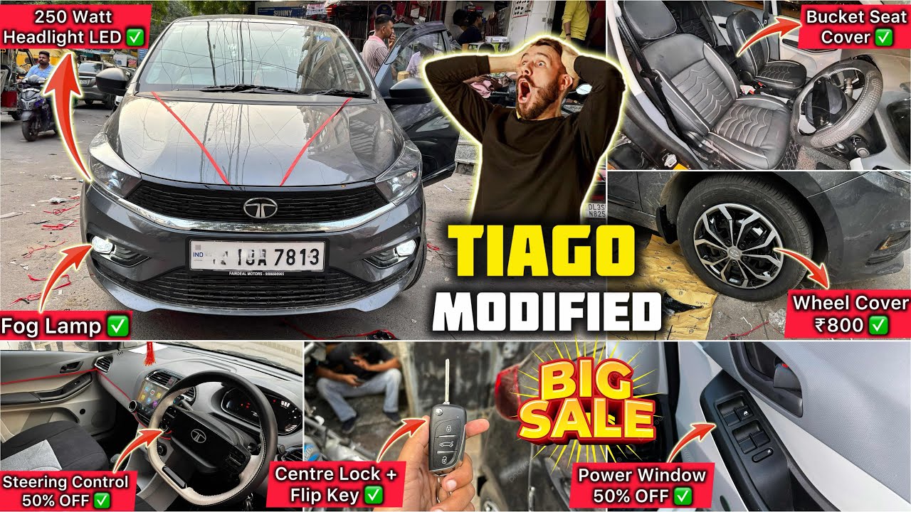 Tata Tiago XE CNG Modified in Just ₹50K Tata Tiago Base to Top ...