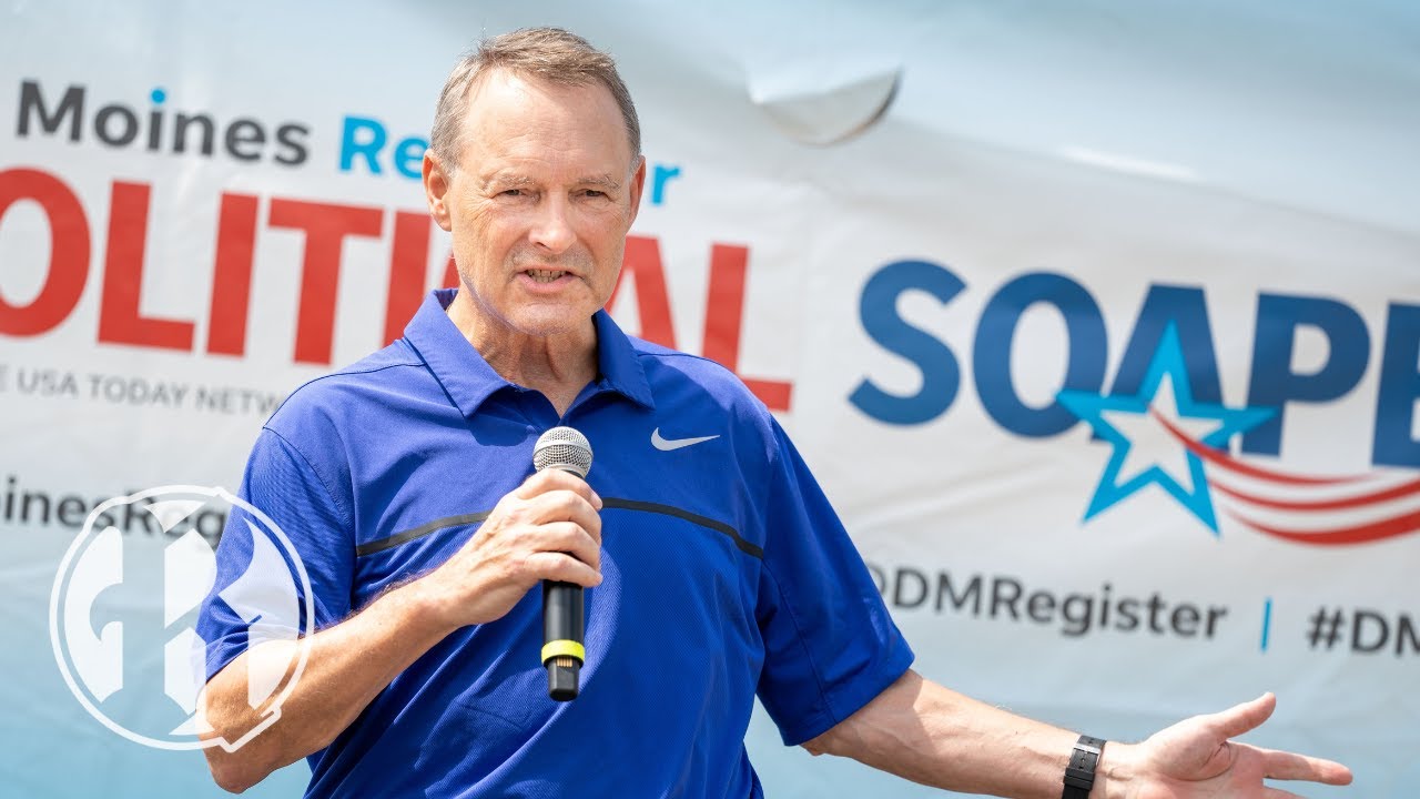 Iowa State Treasurer Michael Fitzgerald speaks at the Des Moines ...