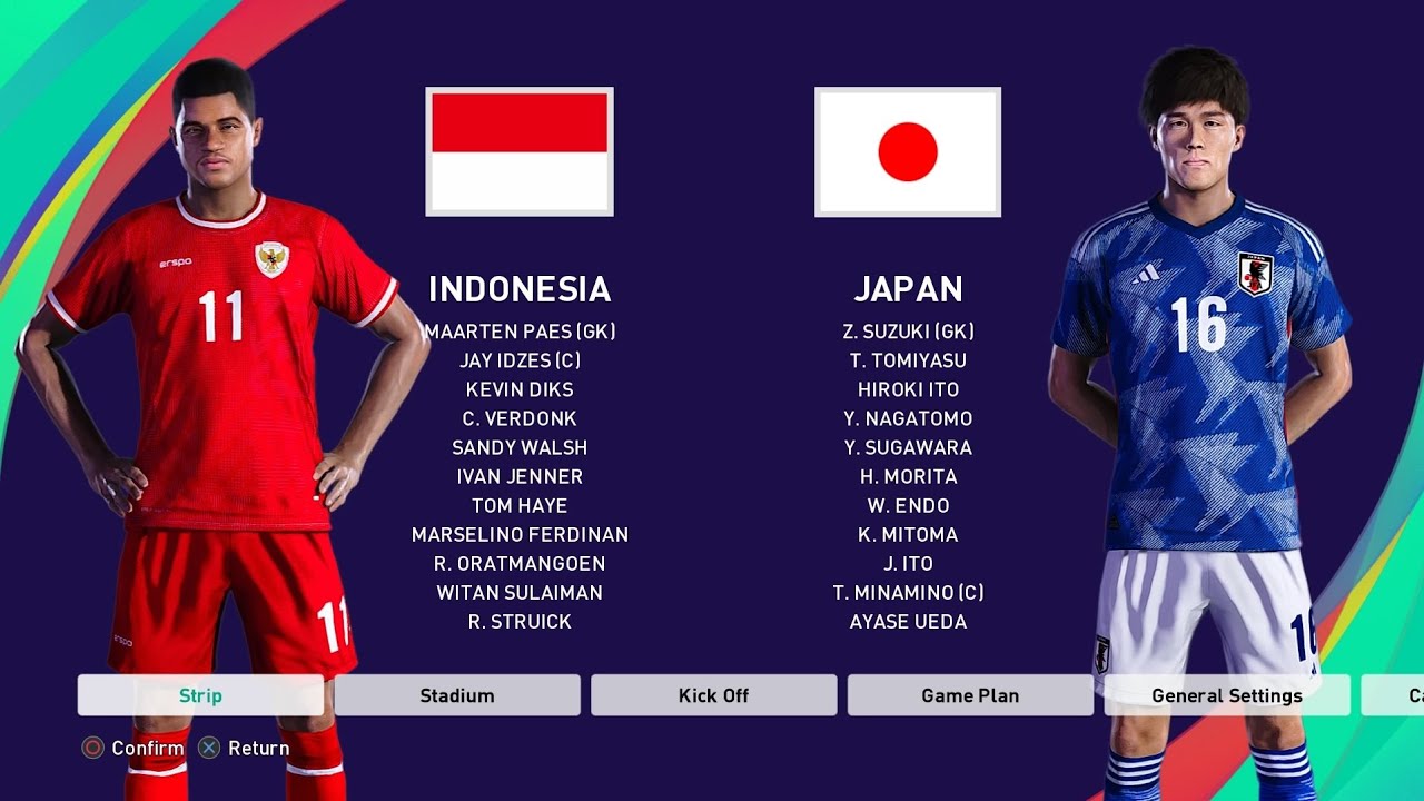 PES 2021 OPTION FILE UPDATE TIMNAS INDONESIA DAN JAPAN. - YouTube