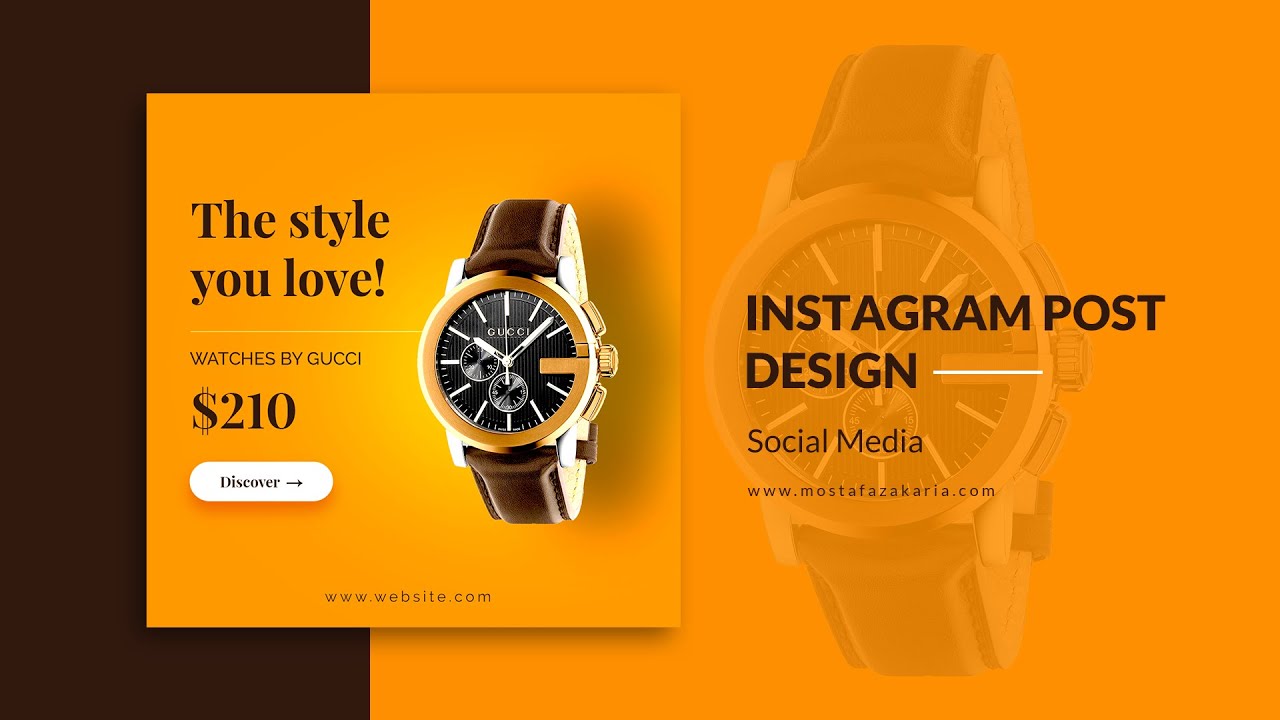 How To: Design Instagram Post for Wristwatch with Photoshop - YouTube