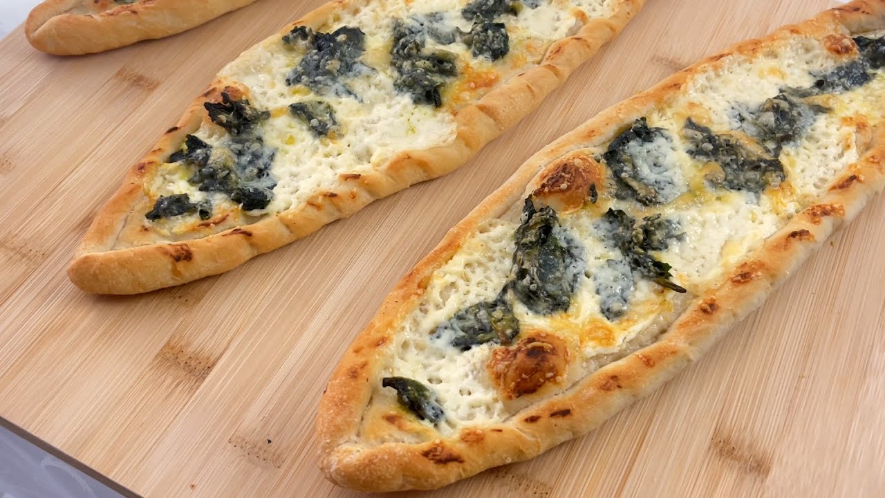 Spinach and Cheese Pide Recipe - YouTube