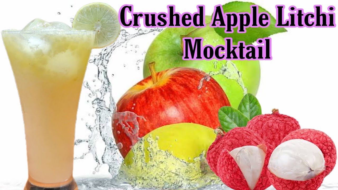 Crushed apple litchi mocktail || How to make mocktail || Easy to make ...