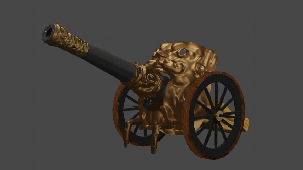 How I made this BLENDER CANNON SCULPTURE (in 2 minutes) - YouTube
