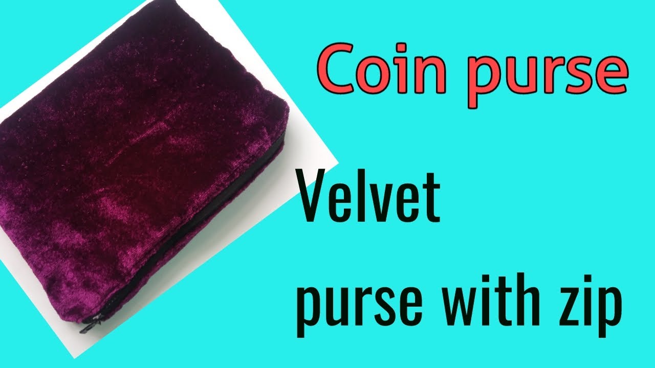Velvet purse with zip/Zip pouch/Mini pouch/DIY - YouTube