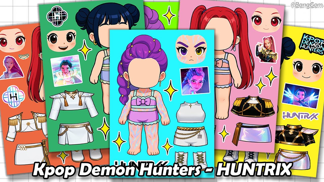 KPOP Demon Hunters HUNTRIX GOLDEN Sticker Book 케이팝 데몬 헌터스 헌트릭스 골든 스티커 ...