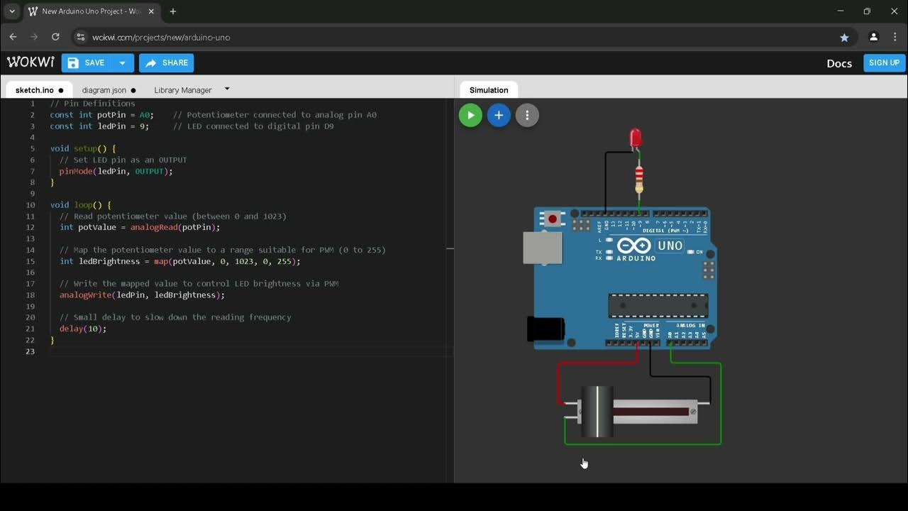 Control LED Brightness with Arduino and Potentiometer - YouTube