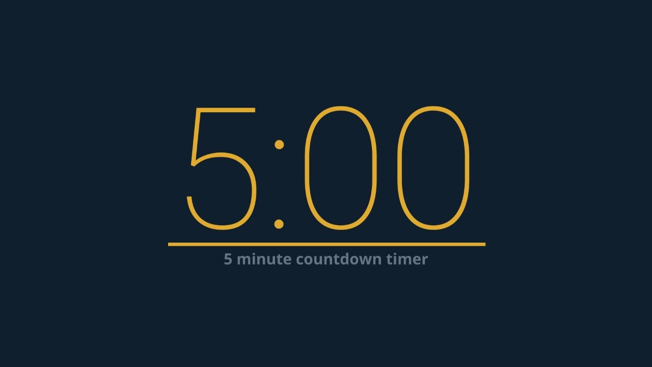 SILENT - 5 Minute Countdown - Yellow and Blue Underlined with Time ...