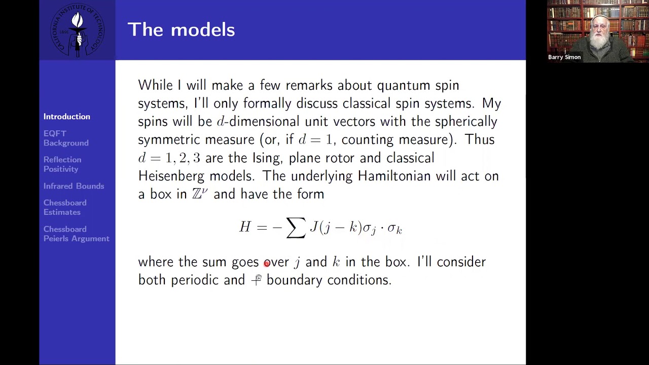 Barry Simon | Reflection Positivity as a Tool in the Theory of Phase ...