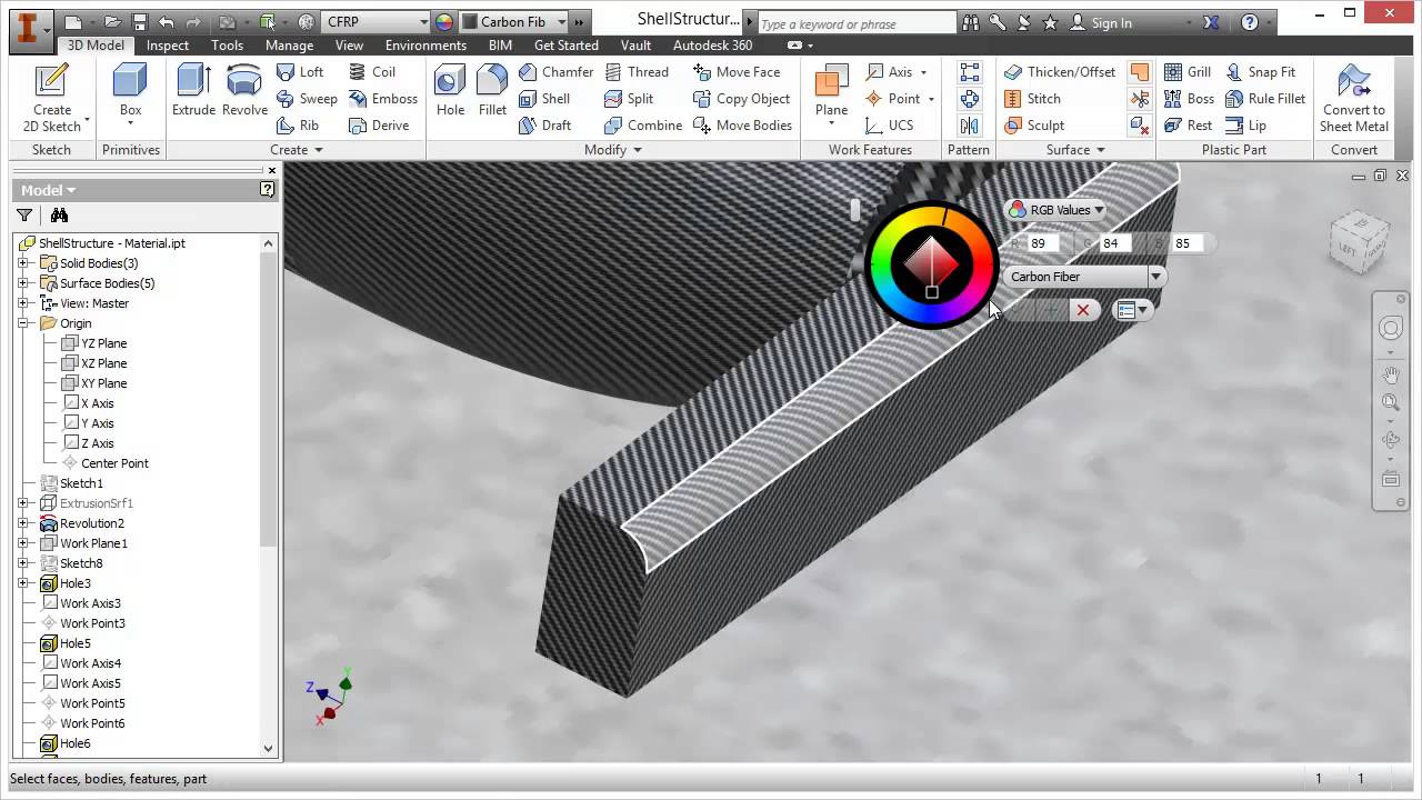 Autodesk Inventor 2014 Appearance in canvas overrides - YouTube