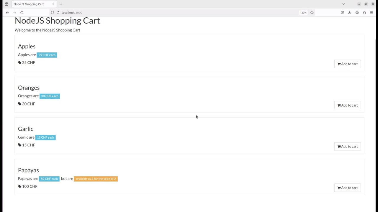 Node js Shopping cart ExpressJS and Handlebars - YouTube