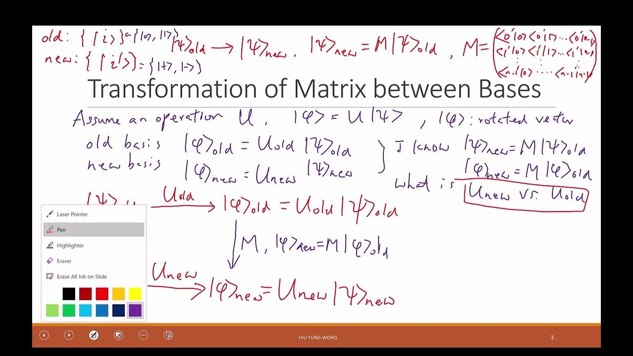 Lecture 12-2, Ch14 Represent operator in different basis and trace of a ...