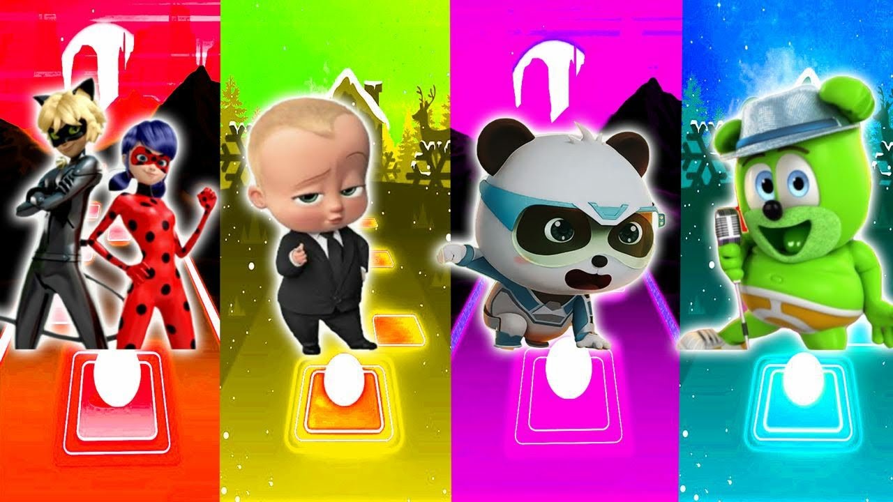 Tiles Hop music game TLADY BUG VS BABY BOSS VS BABY BUS VS GUMMY BEAR ...