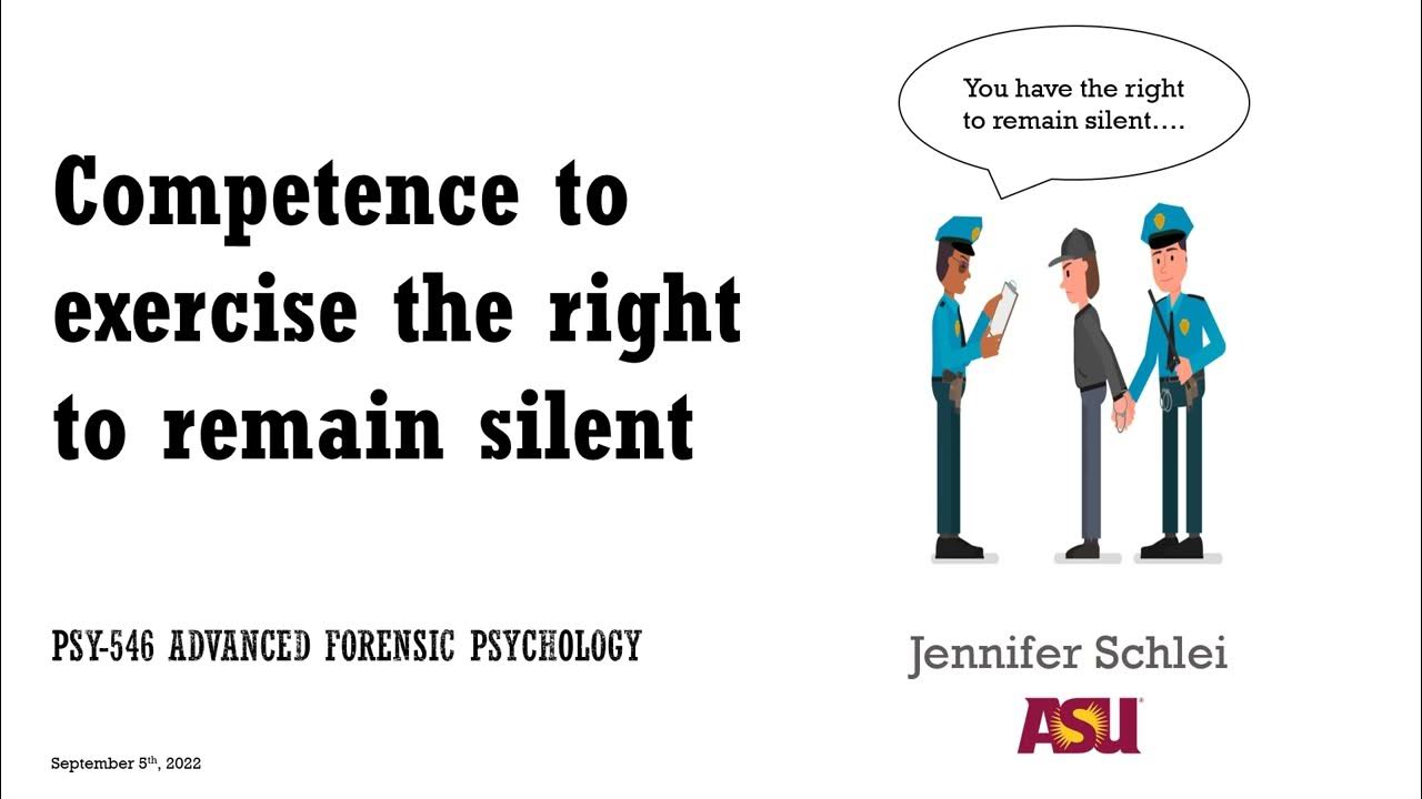 Jennifer Schlei- Competence and the right to remain silent - YouTube