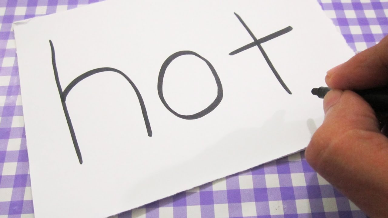 How to turn words HOT into a Cartoon With Coloring ! Learn drawing art ...