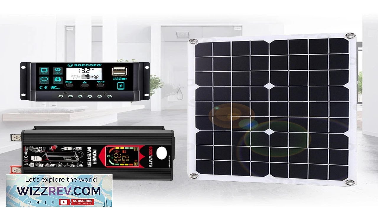 6000W 100A 220V Solar Panel Kit Complete Solar Power Generator Home ...
