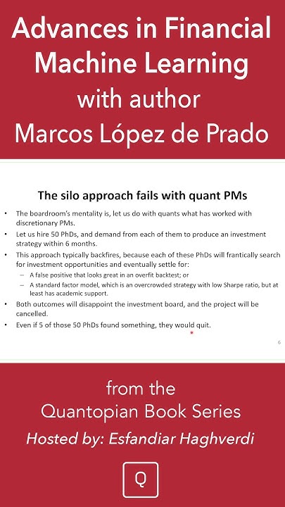"Advances in Financial Machine Learning" with Marcos López de Prado Pt ...