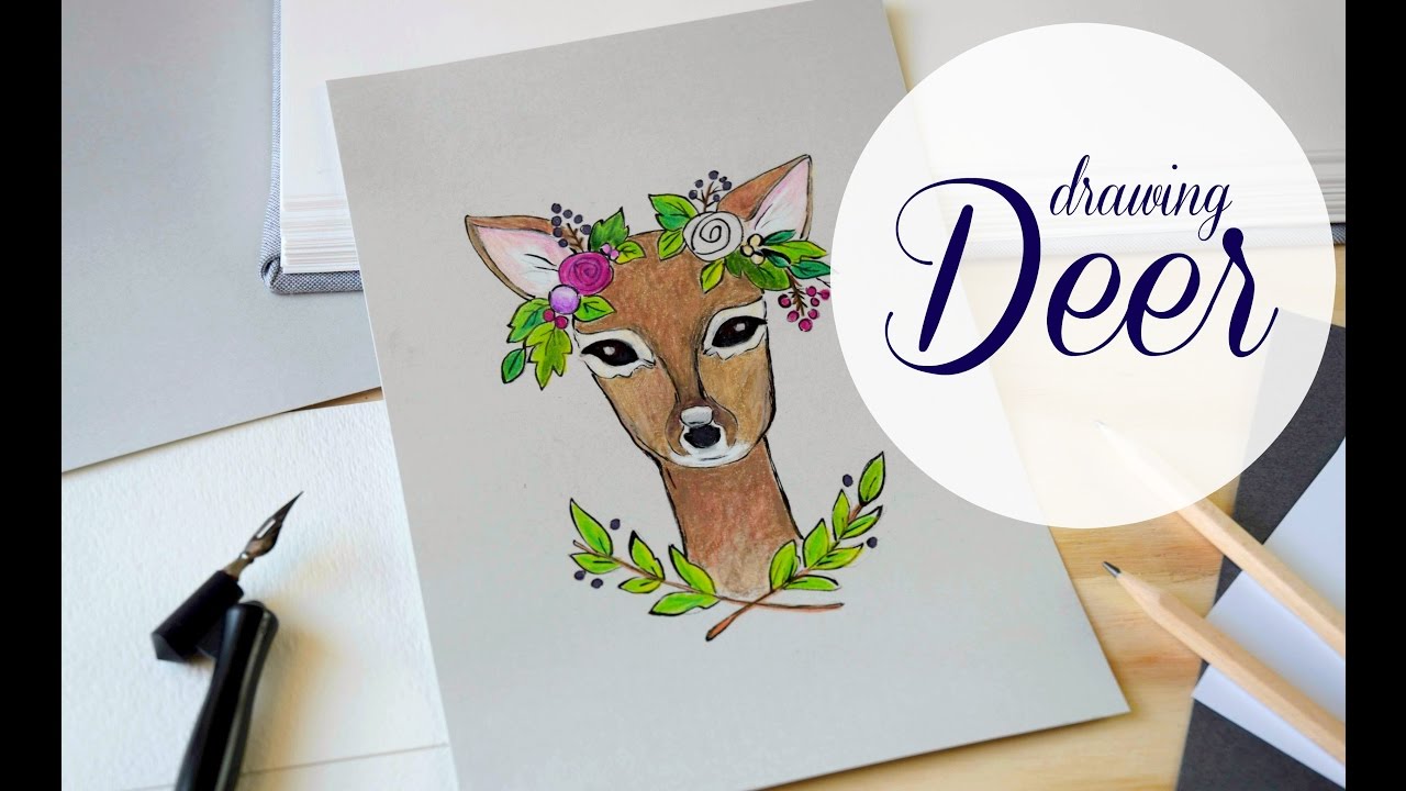 Let's Draw! Deer + Reindeer - YouTube