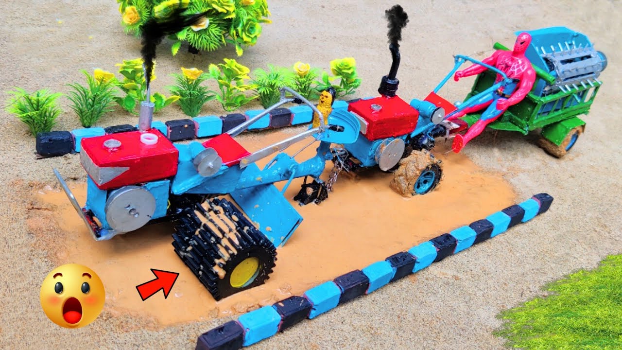 diy mini tractor trolley loading new technology | science project ...