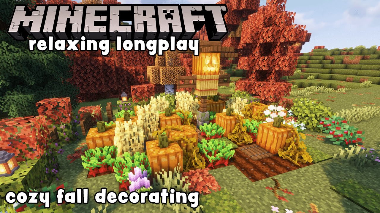 Relaxing Minecraft Longplay - No Commentary | Cozy Fall Decorating🪻🌟🍃 ...